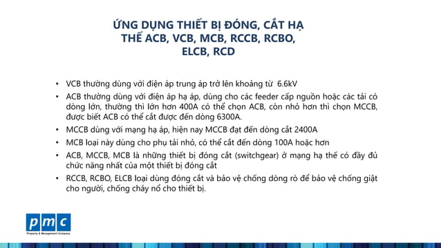 TÌM HIỂU TÊN GỌI ACB, VCB, MCB, RCCB, RCBO, ELCB, RCD | PPTX