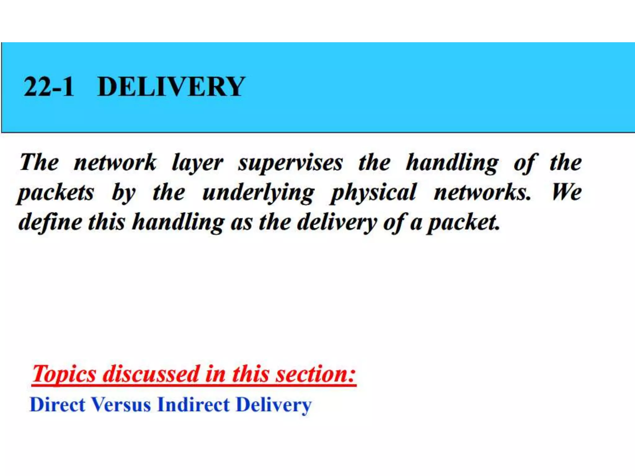 SYBSC IT COMPUTER NETWORKS UNIT IV Network Layer-Delivery Forwarding ... SYBSC IT COMPUTER NETWORKS UNIT IV Network Layer-Delivery Forwarding ...