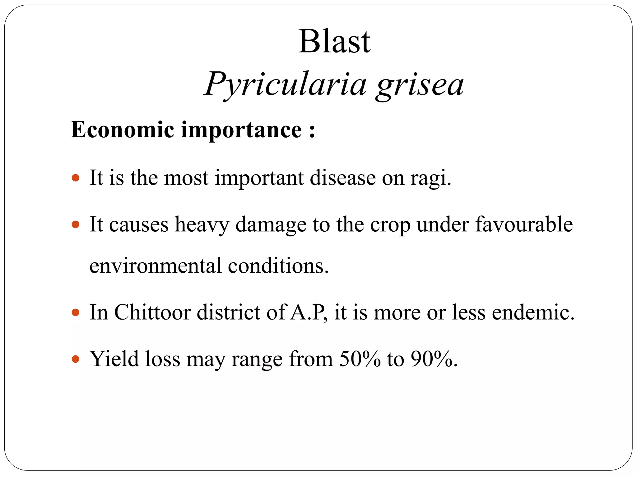 BLAST OF FINGER MILLET | PPTX