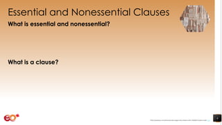 commas with essential and nonessential clauses | PPT