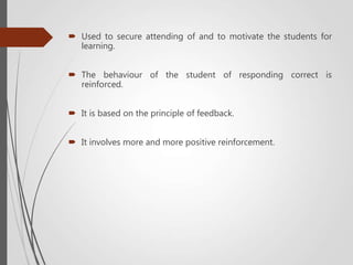 Micro teaching skills - Skill of reinforcement | PPSX