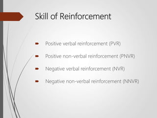 Micro teaching skills - Skill of reinforcement | PPSX