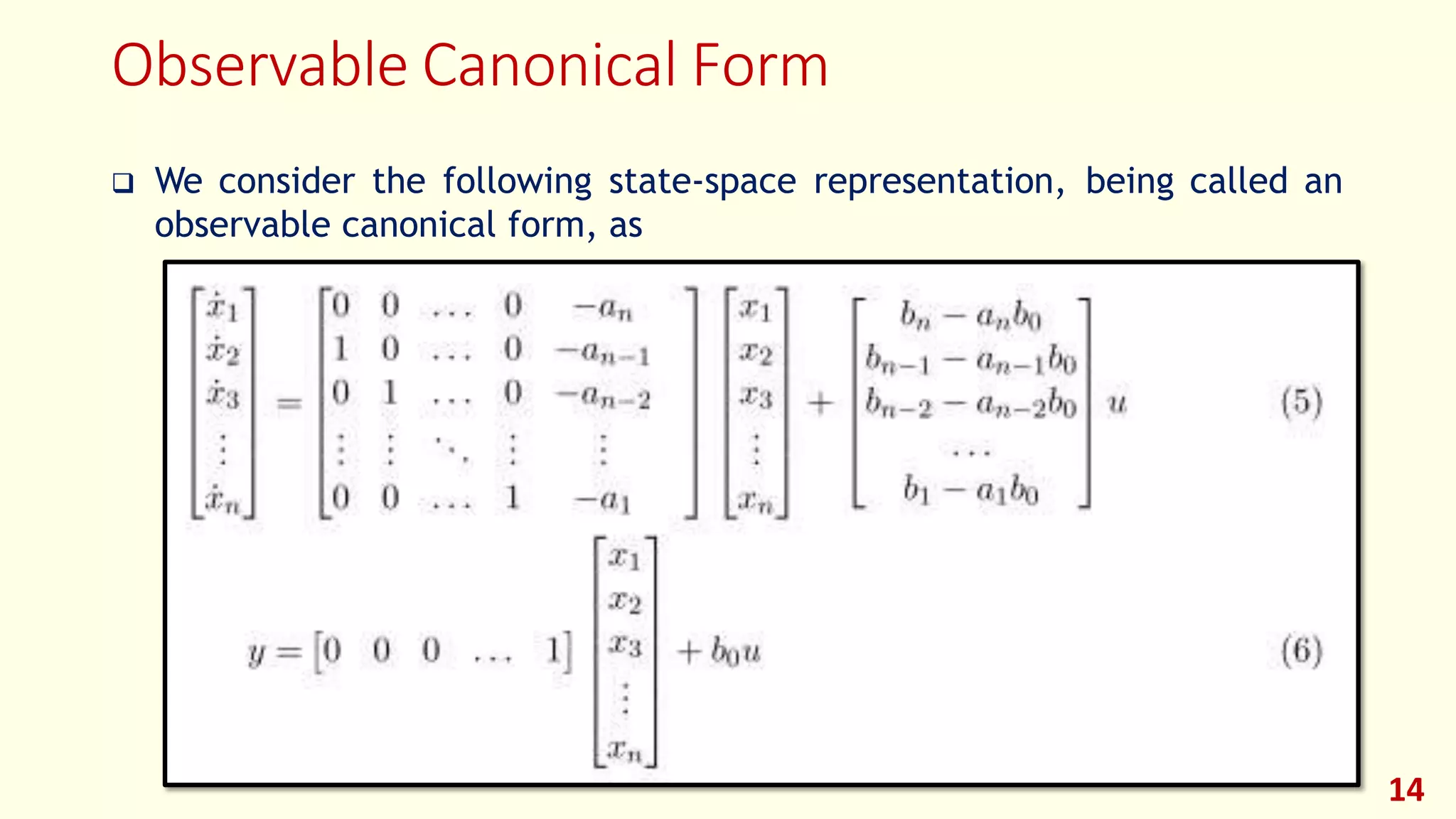 State Space Representation State Space Model Controllability And Observability Derive Transfer