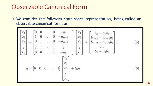 State Space Representation State Space Model Controllability And Observability Derive Transfer