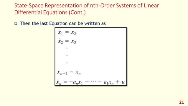State Space Representation State Space Model Controllability And