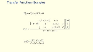 state space representation,State Space Model Controllability and ...
