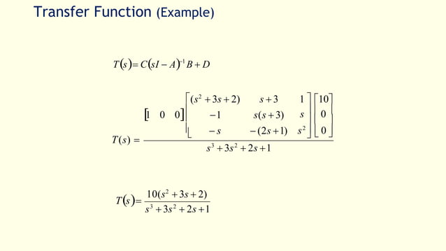 State Space Representation State Space Model Controllability And Observability Derive Transfer