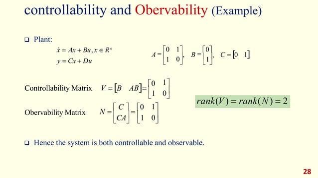 State Space Representation State Space Model Controllability And Observability Derive Transfer