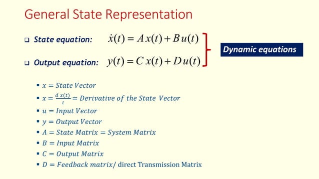 State Space Representationstate Space Model Controllability And
