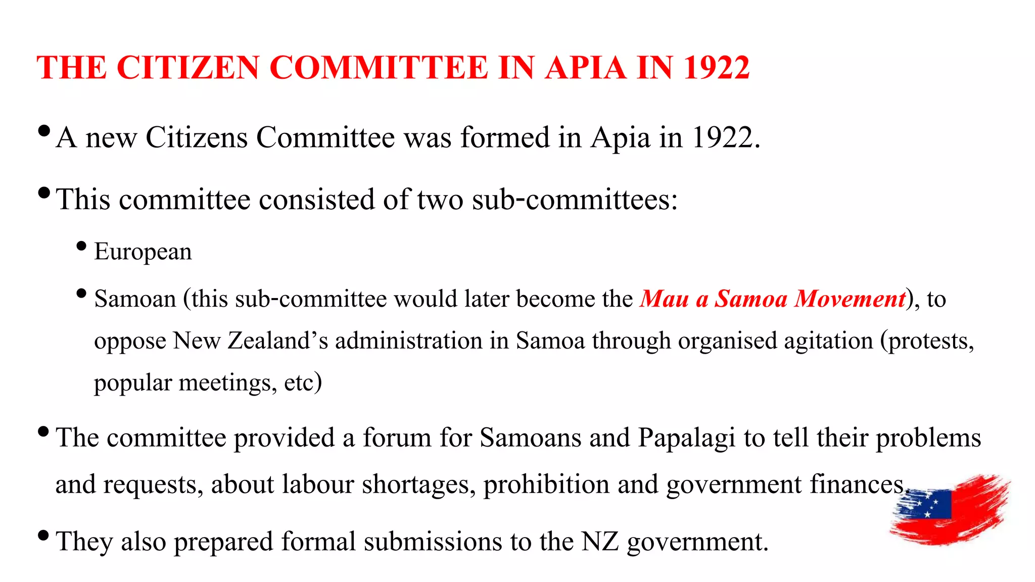 THE SAMOAN MAU MOVEMENT: THE RISE OF THE SECOND MAU MOVEMENT | PPTX