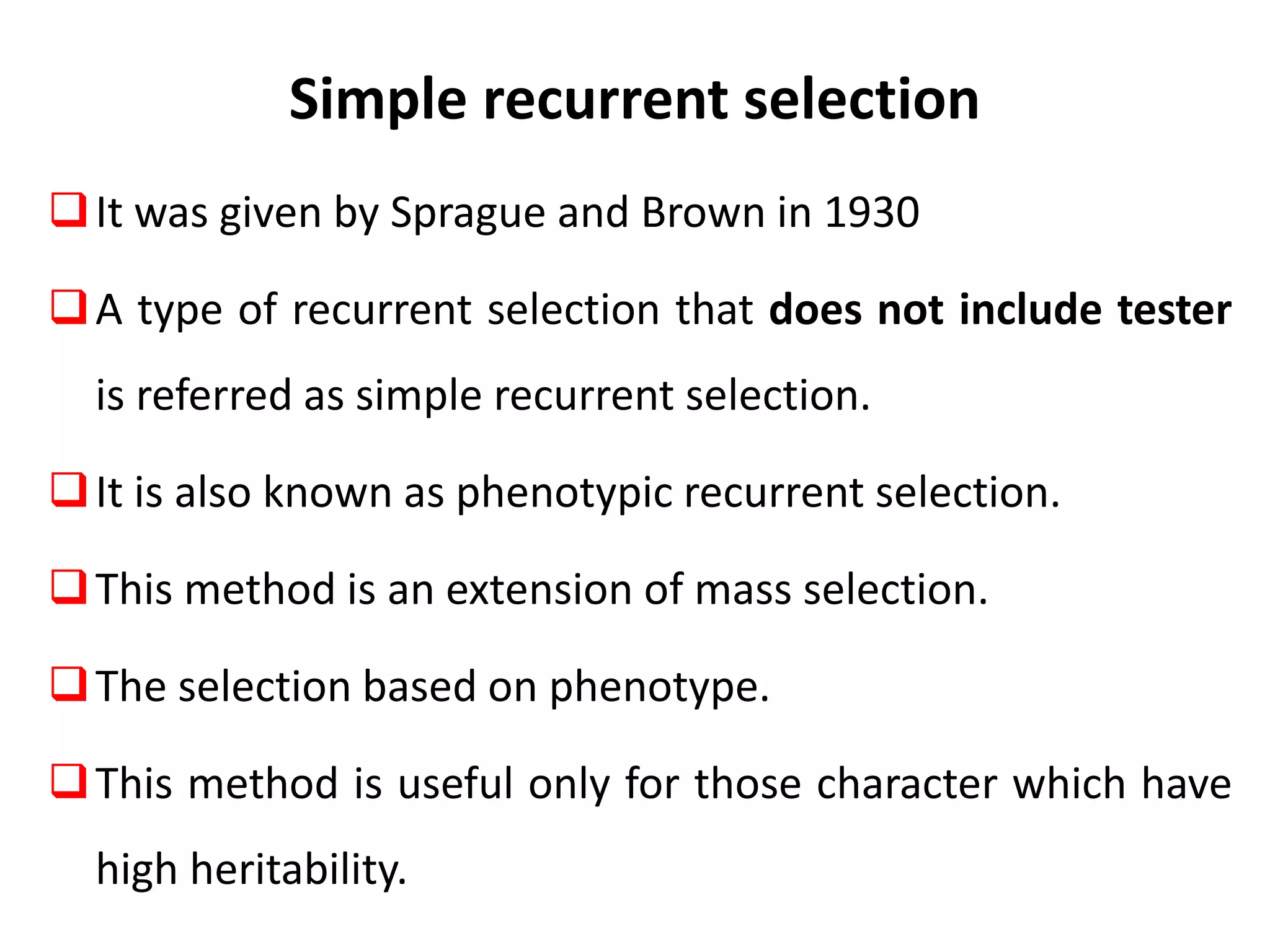 16.Recurrent selection | PPTX