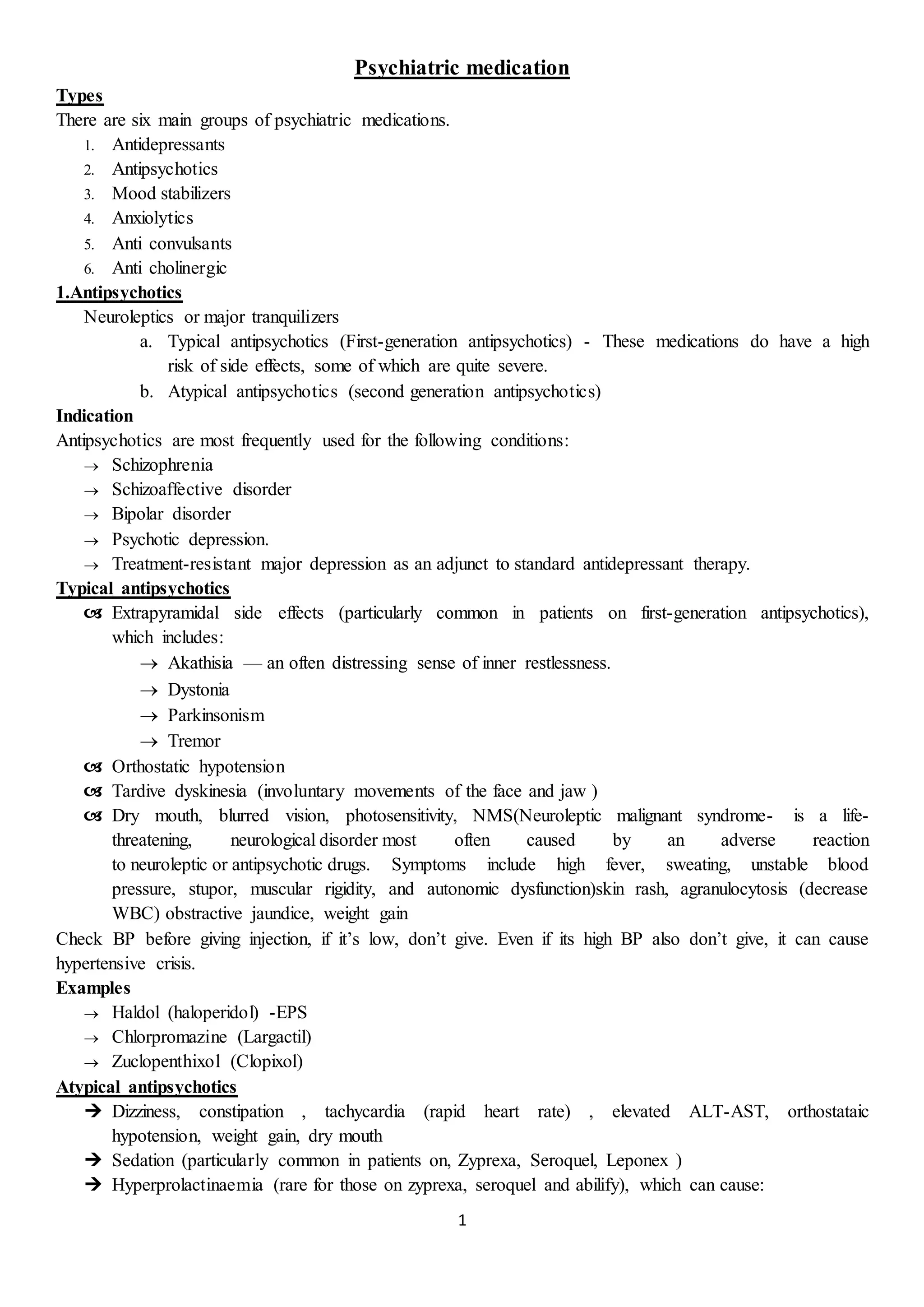 Psychiatric drug | DOCX