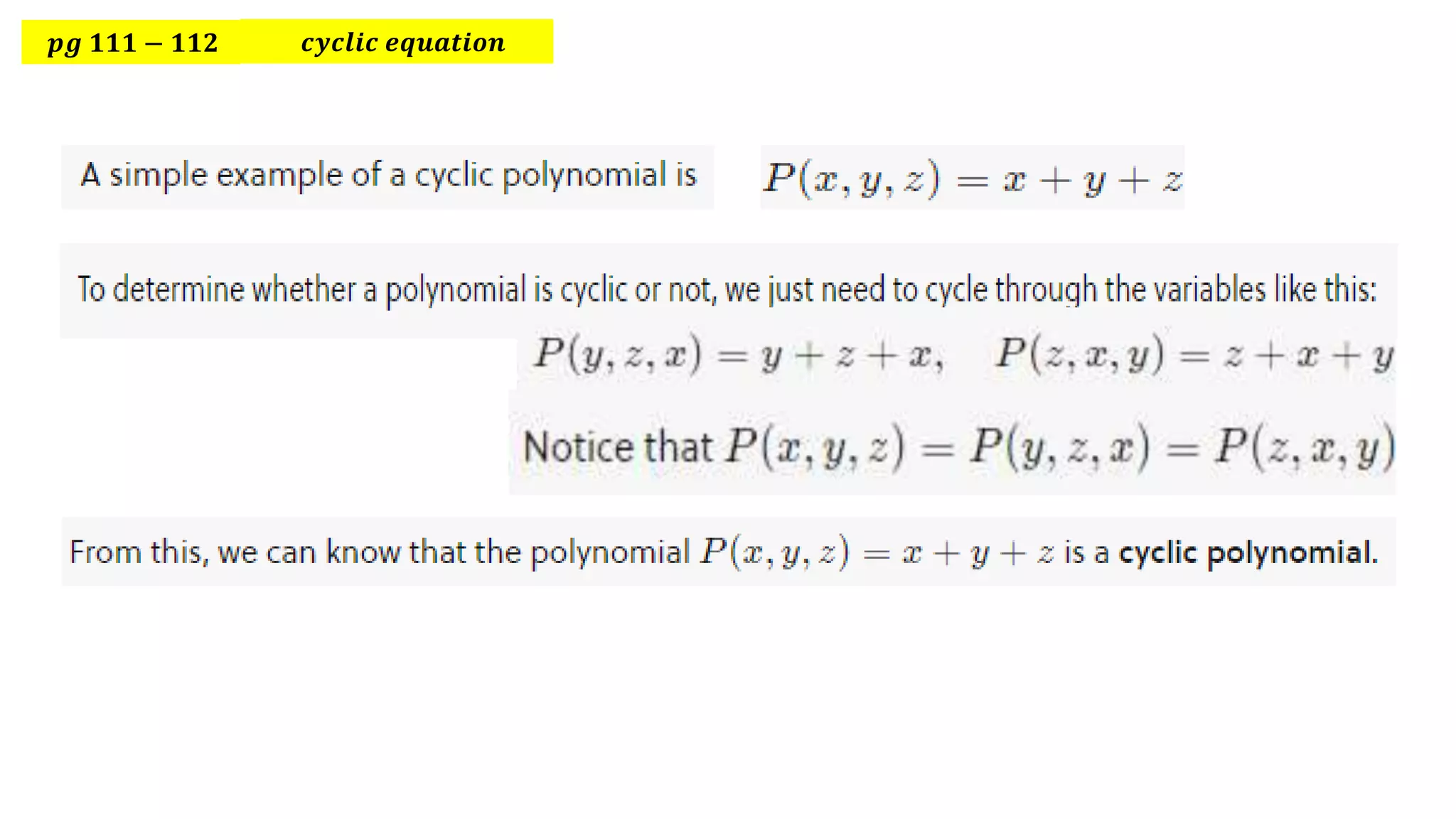 SUEC 高中 Adv Maths (Cyclic Equation) | PPTX