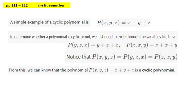 SUEC 高中 Adv Maths (Cyclic Equation) | PPT