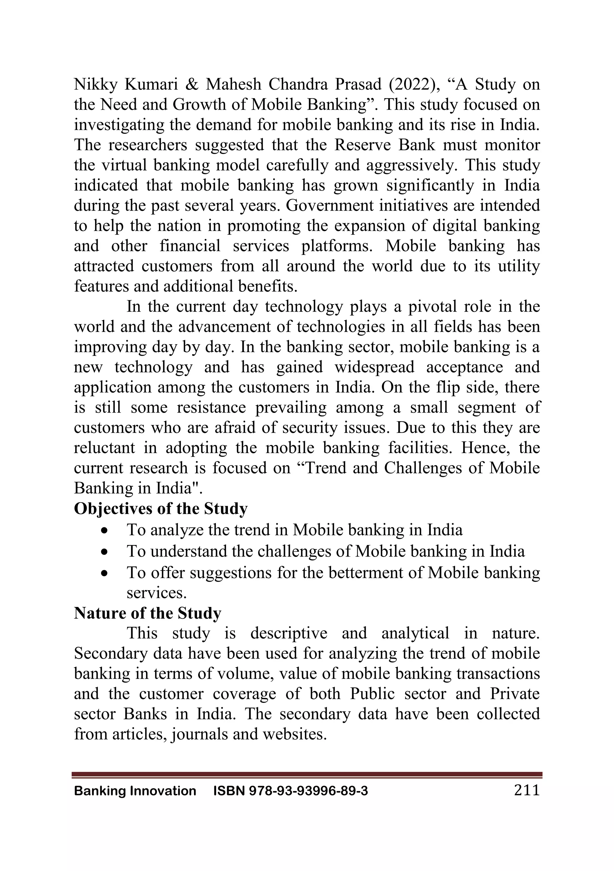 TREND AND CHALLENGES OF MOBILE BANKING IN INDIA | PDF