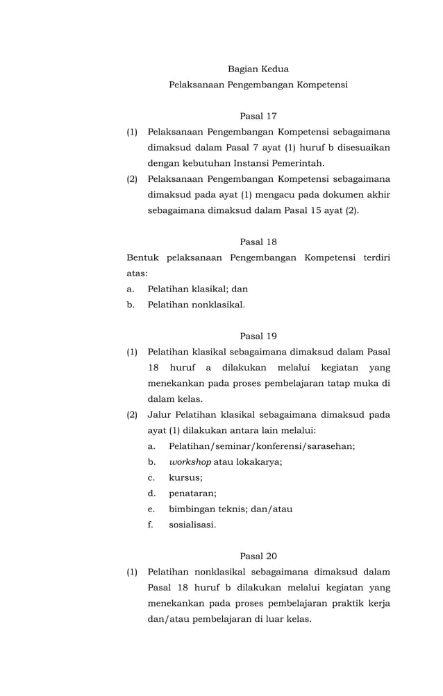 16. salinan peraturan lan no. 15 tahun 2020 tentang pengembangan kompetensi pegawai pemerintah ...