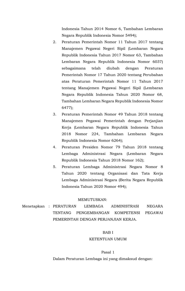 16. salinan peraturan lan no. 15 tahun 2020 tentang pengembangan kompetensi pegawai pemerintah ...