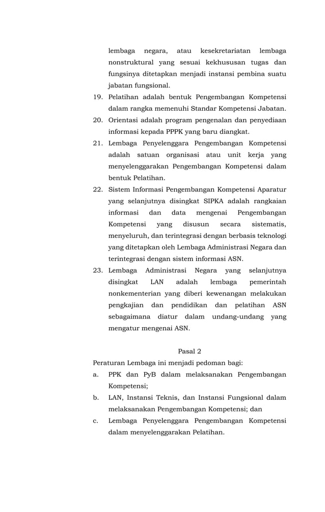 16. salinan peraturan lan no. 15 tahun 2020 tentang pengembangan kompetensi pegawai pemerintah ...