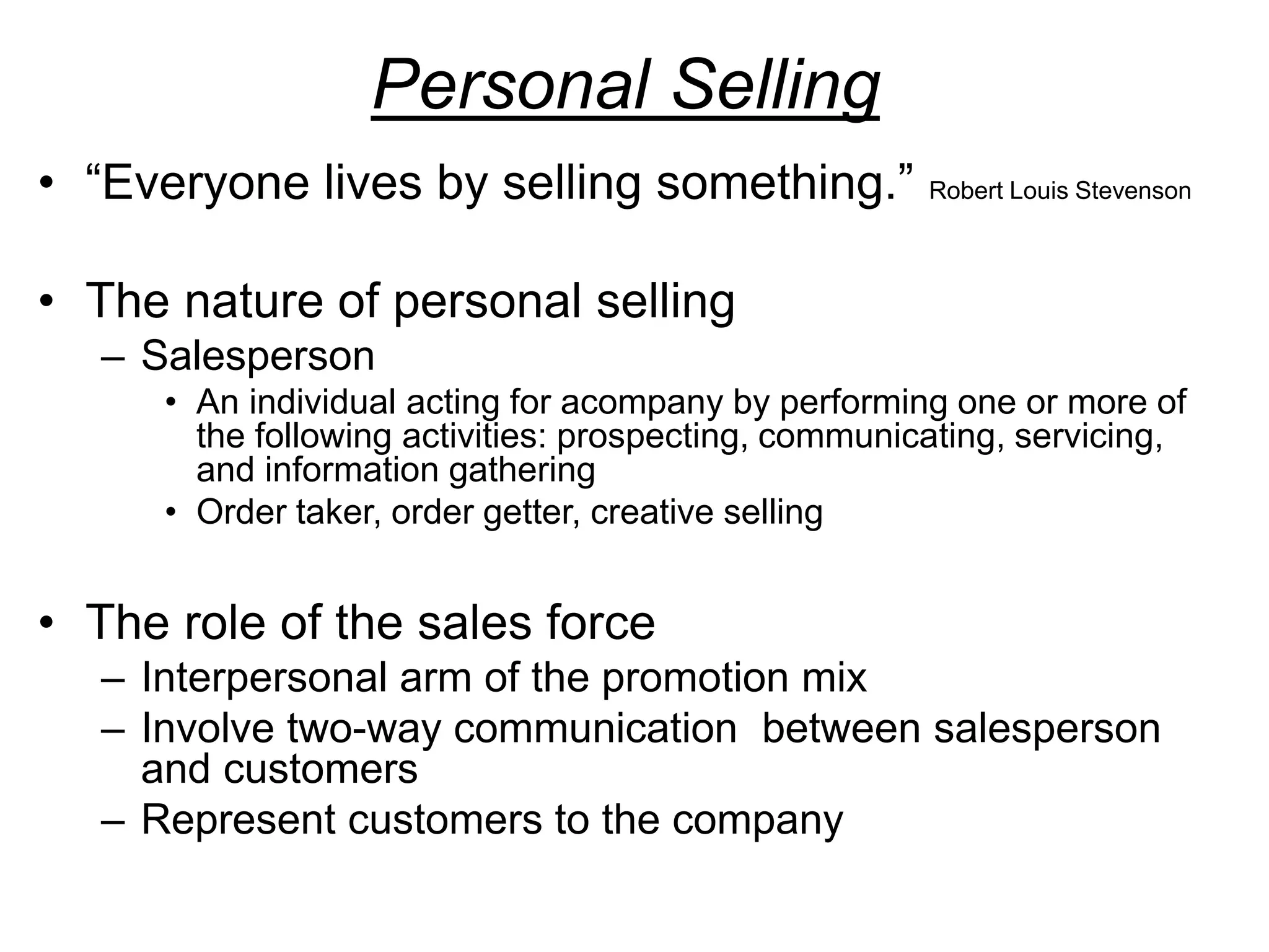 Personal Selling and Direct Marketing. | PPT