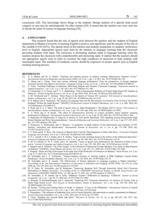 The role of speech style between teacher and student in learning ...