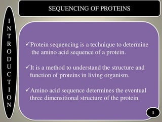 16. Protein sequencing (Biochemistry) | PPT