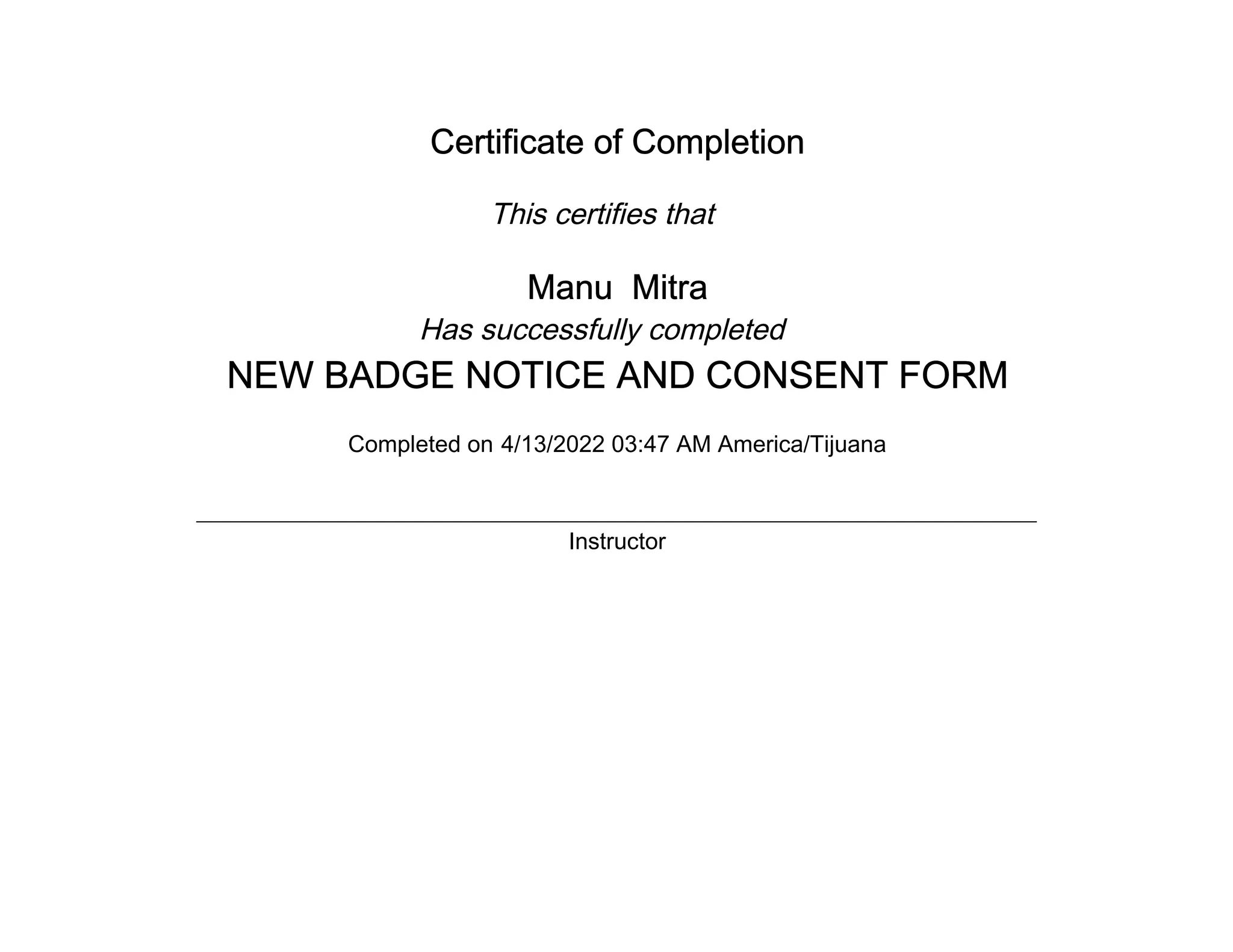 16. New Badge Notice and Consent | PPT