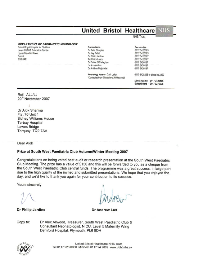 Prize of Best presentation of clinical audit or research-Qb testing of ...