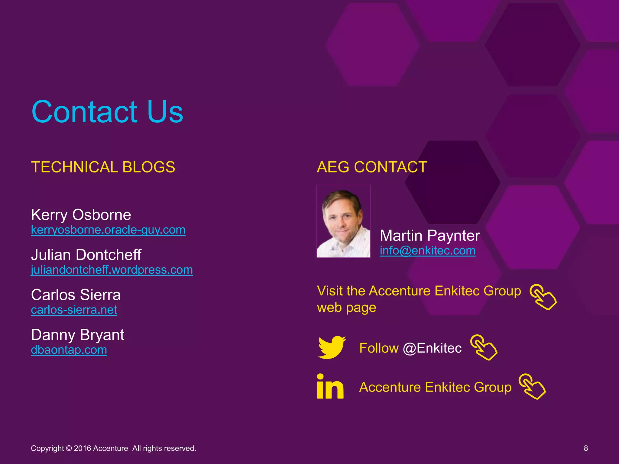 Accenture Enkitec Group: Oracle database and Engineered Systems | PPTX