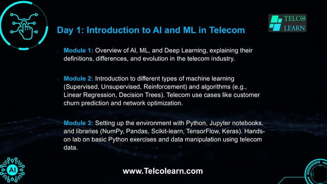 Artificial Intelligence, Machine Learning & Deep Learning with Telecom Use Cases | PPT