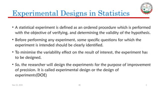 Experimental Design of a research design | PPTX