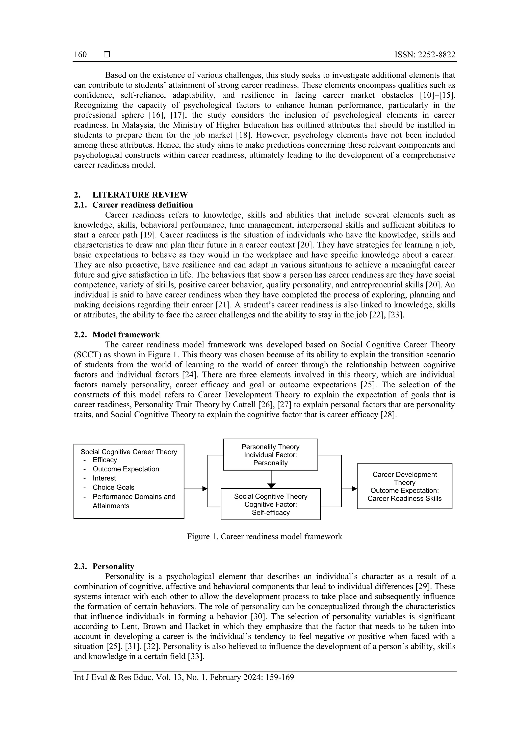 Structural equation modelling: validation of career readiness model ...