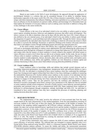 Structural equation modelling: validation of career readiness model ...