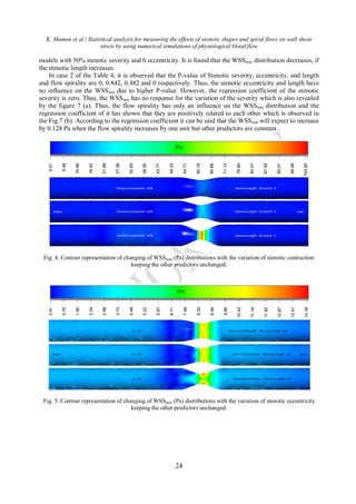 Statistical analysis for measuring the effects of stenotic shapes and spiral flows on wall shear ...