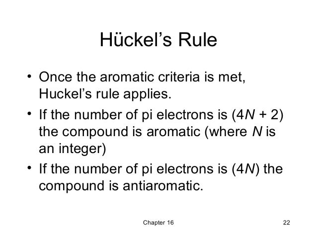 Aromatic Compounds Huckels Rule