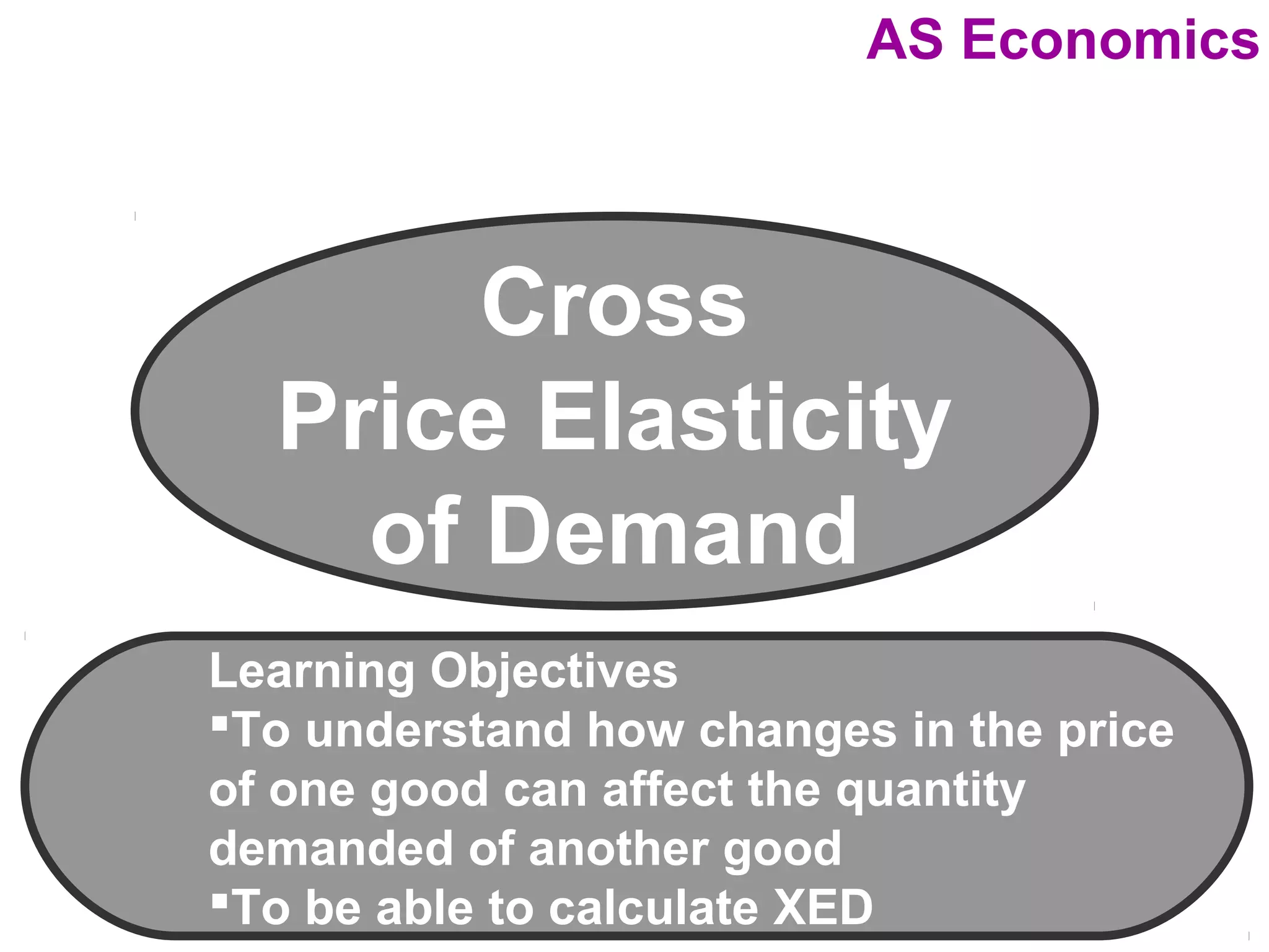 Cross price elasticity of demand | PPT