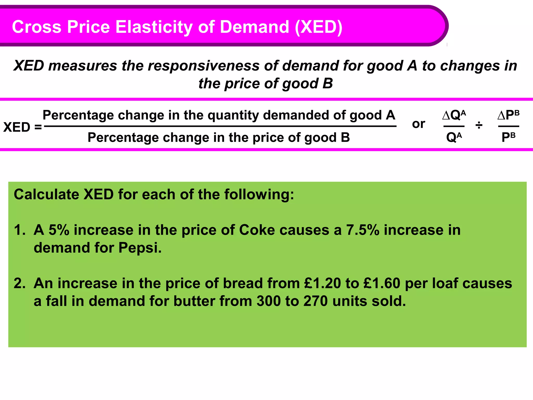 Cross price elasticity of demand | PPT