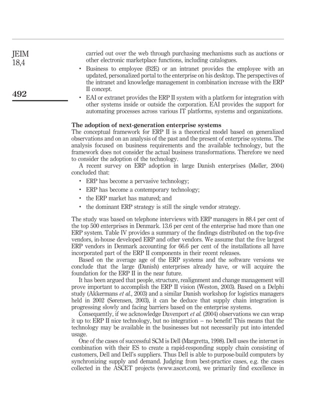 16. Erp Ii A Conceptual Framework For Next Generation Enterprise Systems | PDF