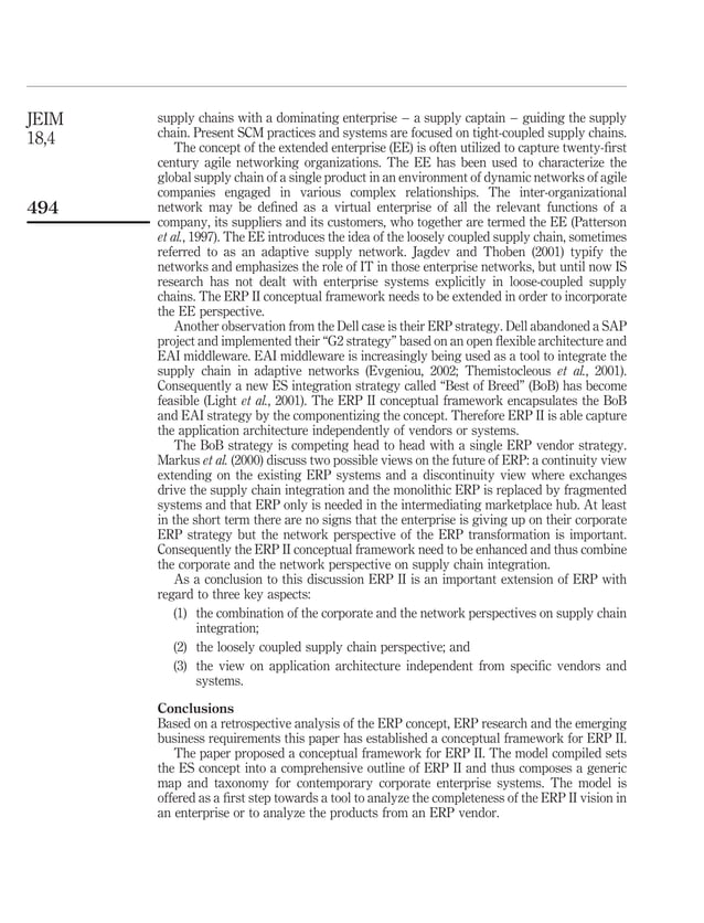 16. Erp Ii A Conceptual Framework For Next Generation Enterprise Systems | PDF