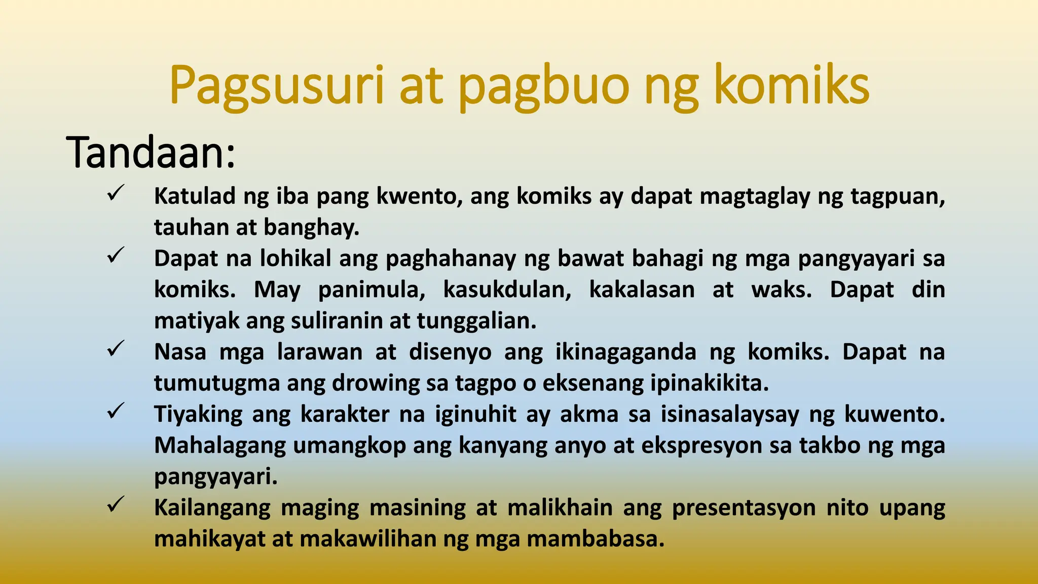 Aralin 16-Komiks.Filipino Grade 8 explanation | PPTX