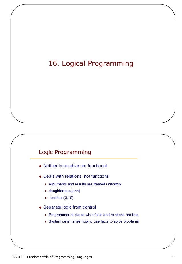 16 logical programming 16 logical programming
