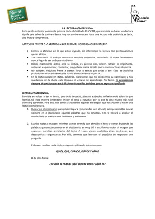 Metodos de Lectura Comprensiva | PDF