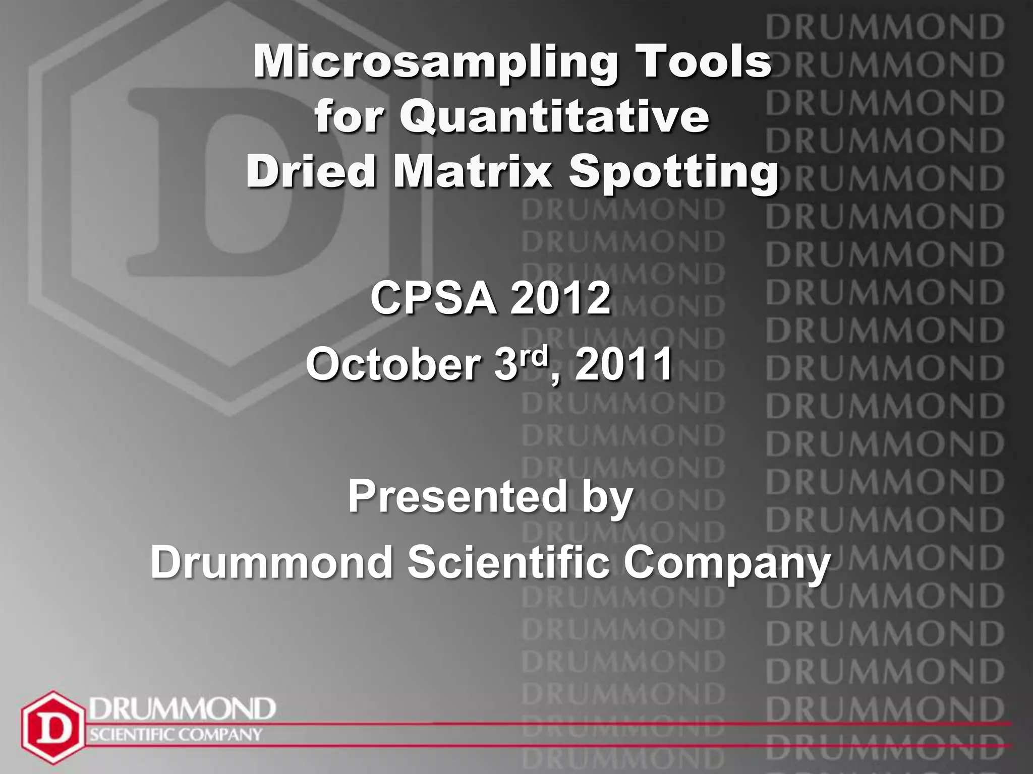 16 microsampling tools for quantitative dried matrix spotting joe siple ...