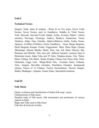 NTA UGC NET JRF -16 music-new updated syllabus | PDF