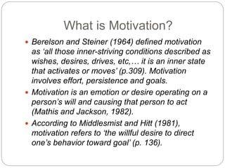 Theories of Motivation | PPTX