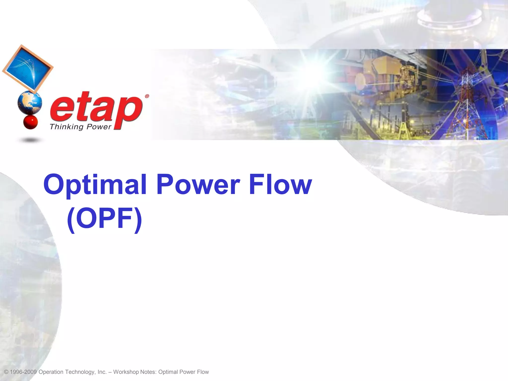 ETAP - optimal power flow (OPF) | PDF