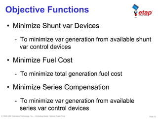 ETAP - optimal power flow (OPF) | PDF
