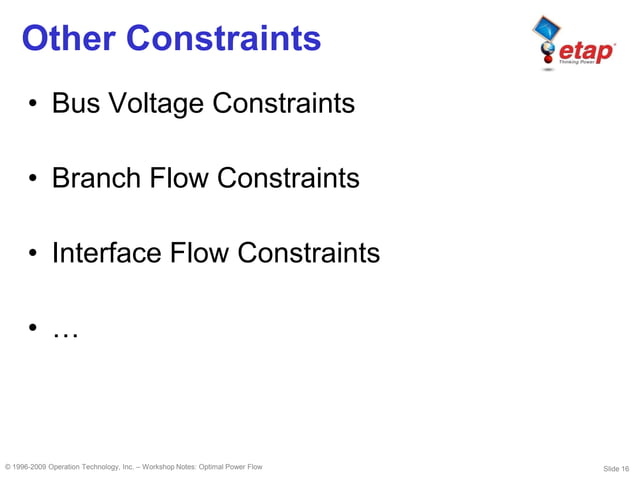 ETAP - optimal power flow (OPF) | PDF | Computer Software and Applications | Computing