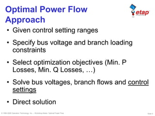 ETAP - optimal power flow (OPF) | PDF