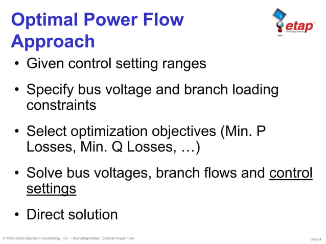 ETAP - optimal power flow (OPF) | PDF | Computer Software and Applications | Computing