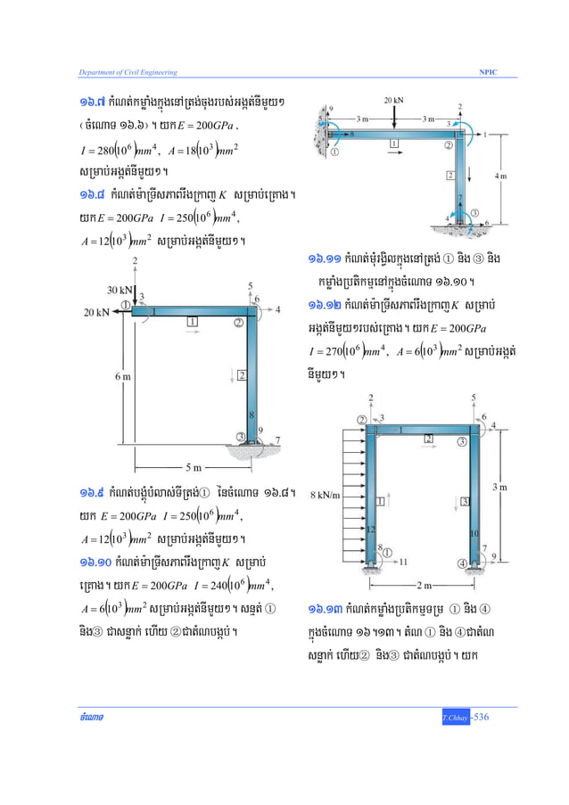16. plane frame analysis using the stiffness method | PDF